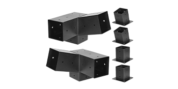 VEVOR Kit per Pergola, 2 Pezzi Staffe Inclinate a 3 Vie ca. 101 x 101 ...