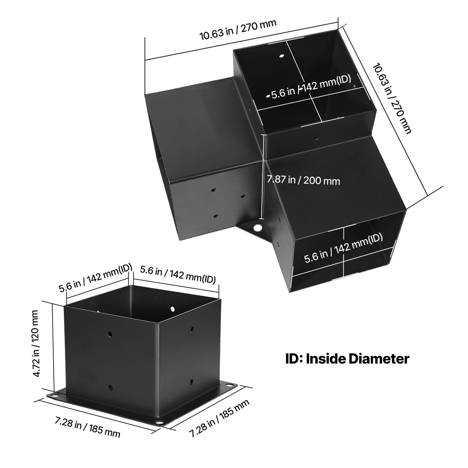 VEVOR Kit Staffe per Pergola 15x15 cm Supporto per Pali in Legno da ...