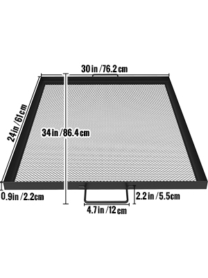 VEVOR Square Fire Pit Grate, X-Marks Square Grill Grate, Black Steel ...