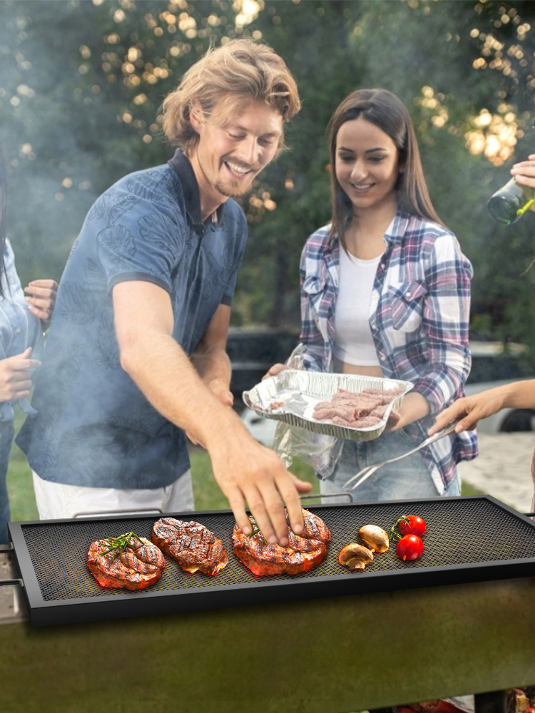 VEVOR Rectangle Cooking Grate Fire Pit Grill 40x15-inch Fire Pit ...