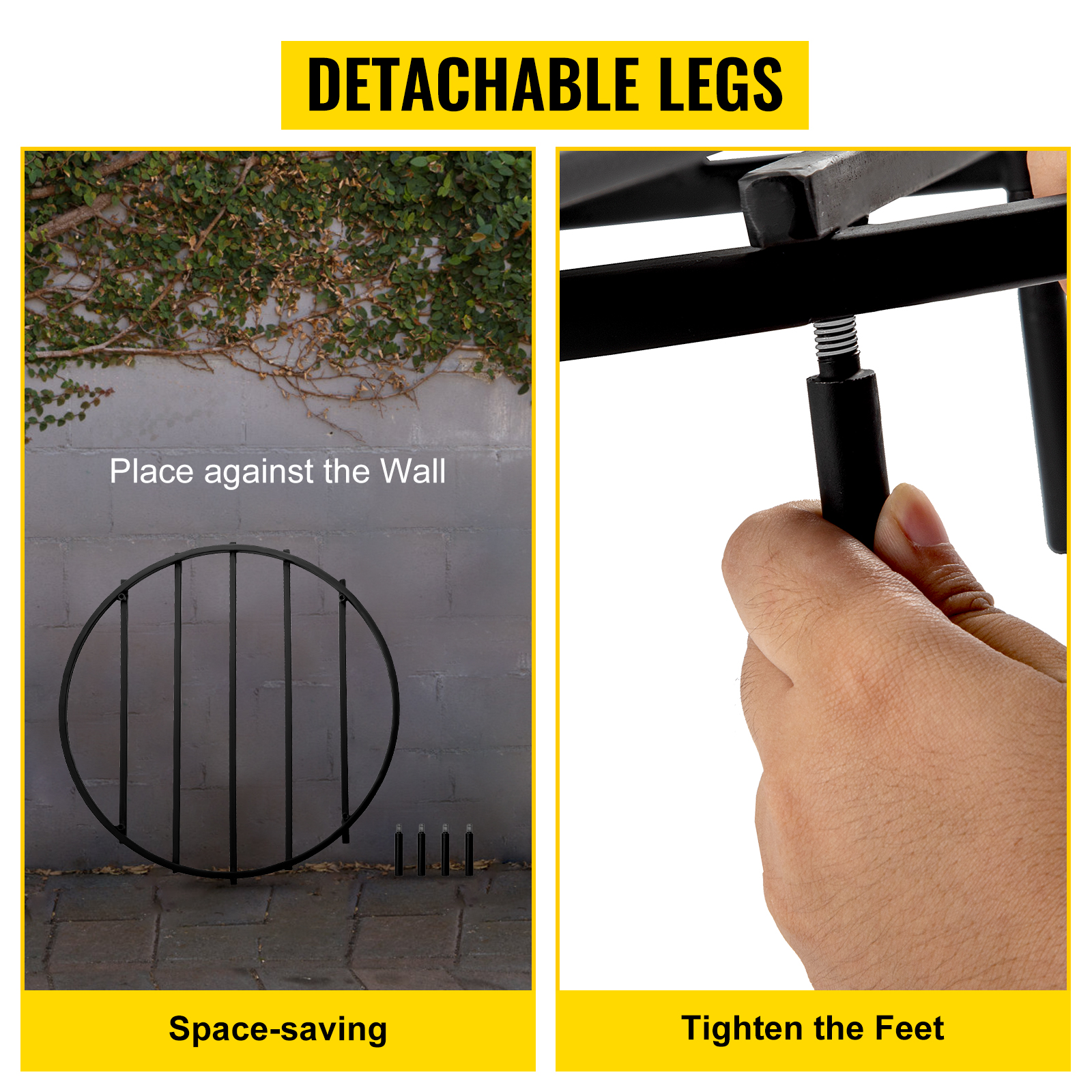 VEVOR Fire Pit Grate, Heavy Duty Iron Round Firewood Grate, Round Wood ...