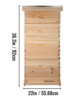 VEVOR Langstroth Bee Hive 4 Layer Langstroth Box 20 Frame Beehive ...