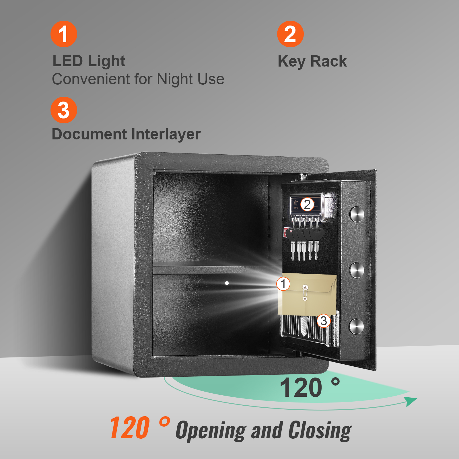 Uimoso Safe Box Lock Security for Cash Gold Digital Safe Key Lock Home ...