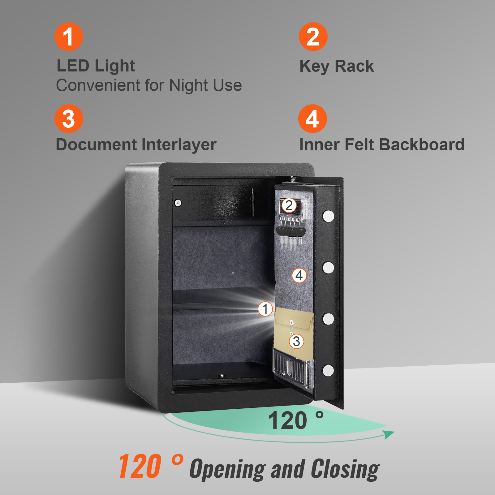 Uimoso Safe Box Lock Security for Cash Gold Digital Safe Key Lock Home ...