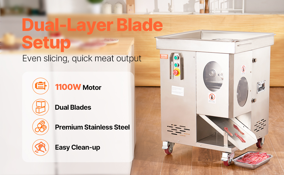 VEVOR Electric Meat Cutter Machine 1100W Commercial Meat Slicer Cutting ...