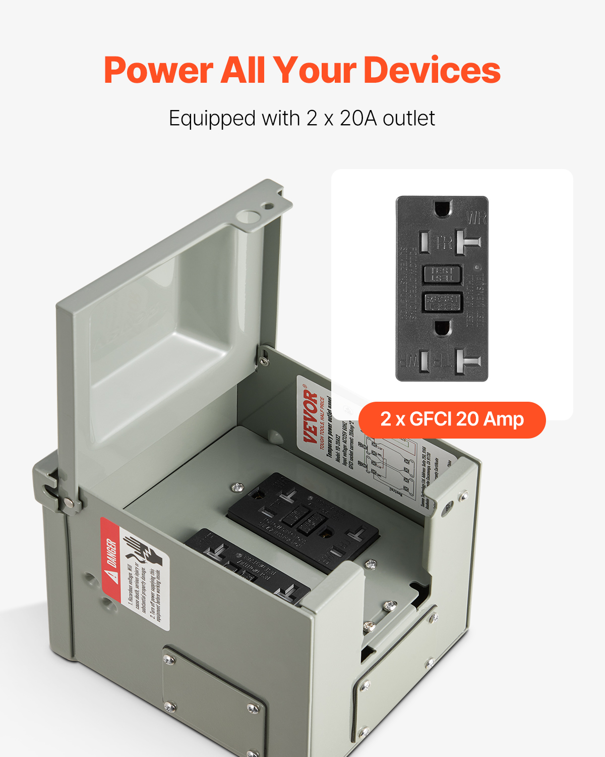Temporary Power Outlet Panel RV Electrical Panel 20/30/50 Amp Outlet ...