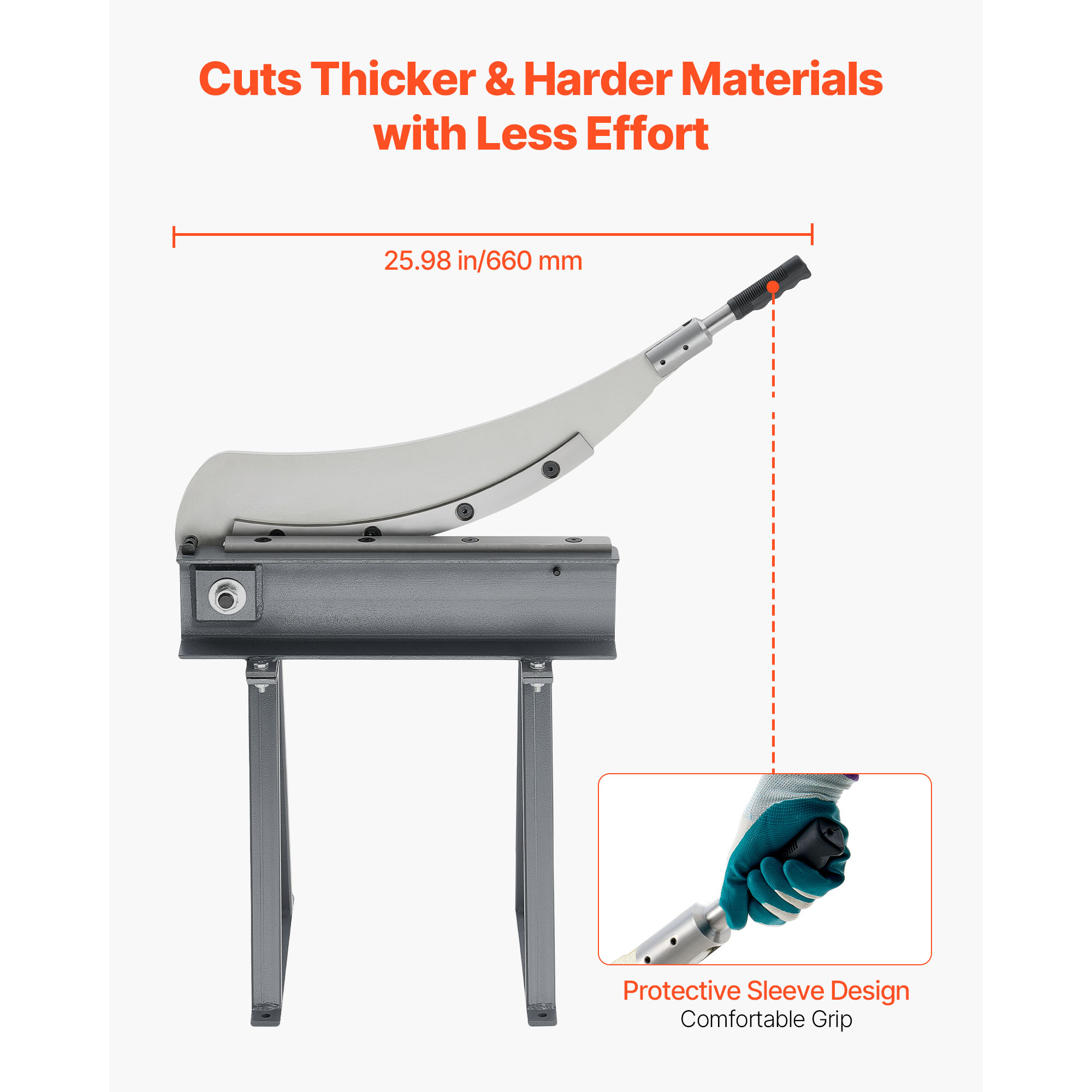 Mophorn Manual Guillotine Shear, 500 mm Bed Width Bench Cutter, Hand ...