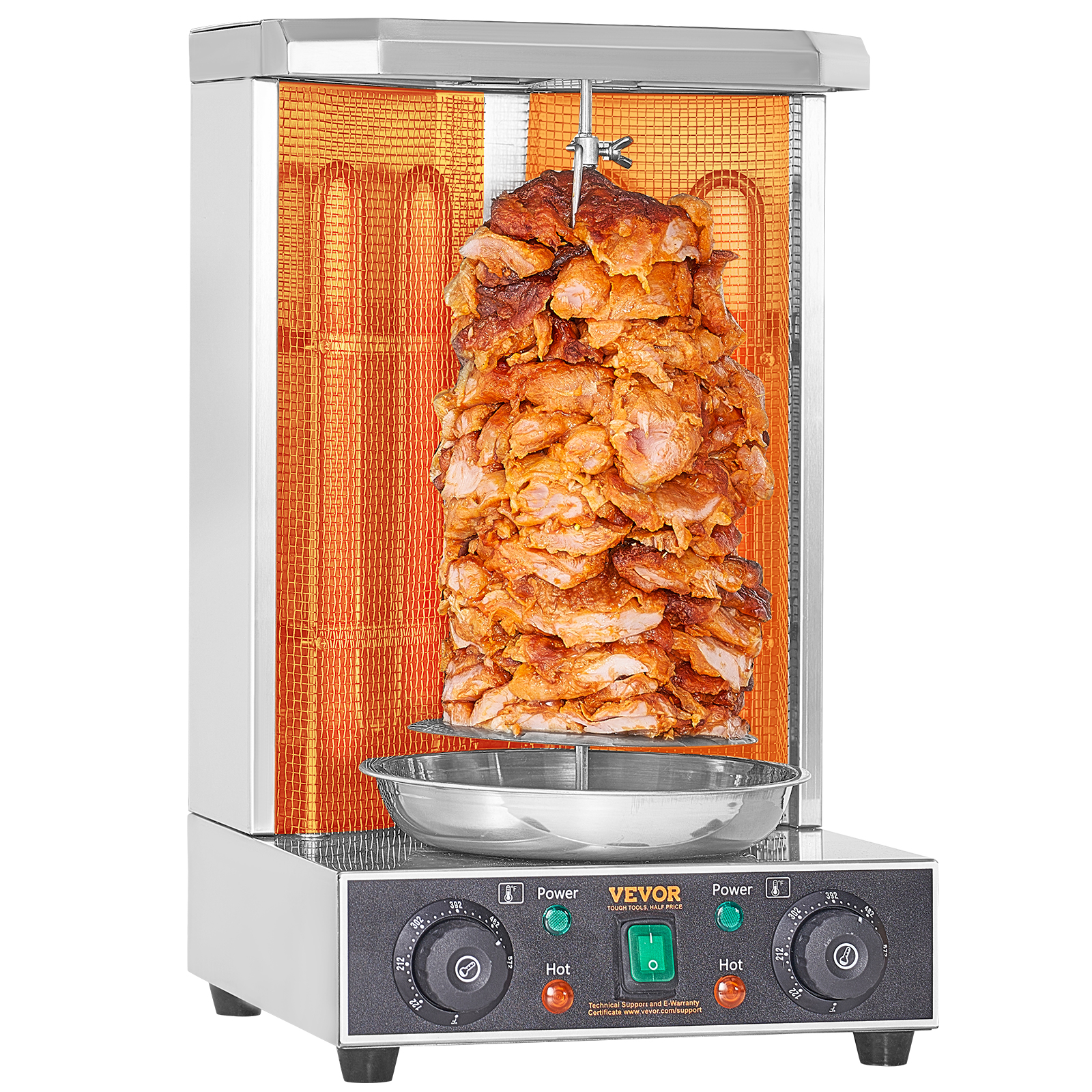 VEVOR Stainless Steel Shawarma Grill/Gas Machine Vertical Gyro/2 Burner ...