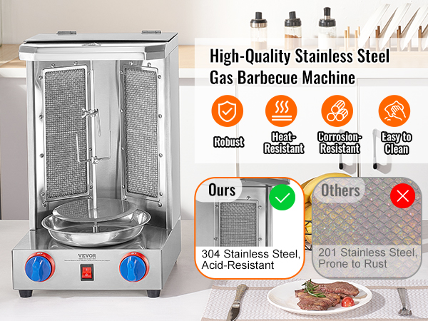 VEVOR Shawarma Grill Machine, 13 lbs Capacity, Chicken Shawarma Cooker ...