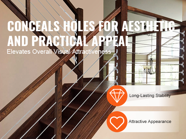 VEVOR T316 Stainless Steel Adjustable Angle 1/8" Cable Railing Kit ...