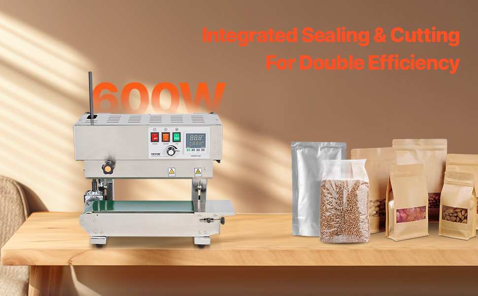 VEVOR Continuous Bag Band Sealing Machine Vertical Band Sealer ...