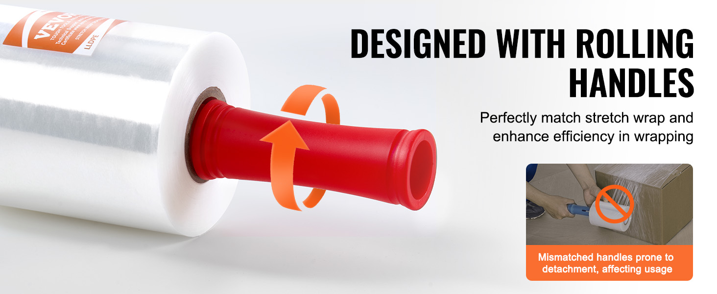 VEVOR Stretch Film, 127 mm (W) x 305 m (L), 4 Pack, 80 Gauge Industrial ...