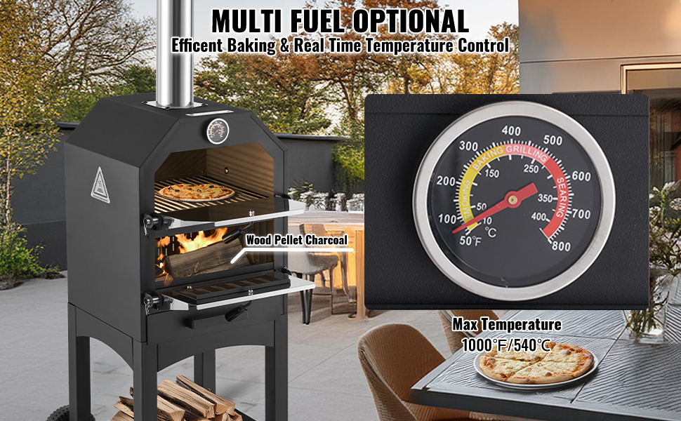VEVOR 12-palcová vonkajšia pec na pizzu Prenosná pec na pizzu na ...