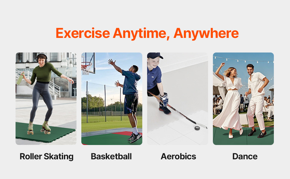 Gym Flooring Set 8 PCS Interlocking PP Puzzle Rubber Tiles Red | VEVOR US