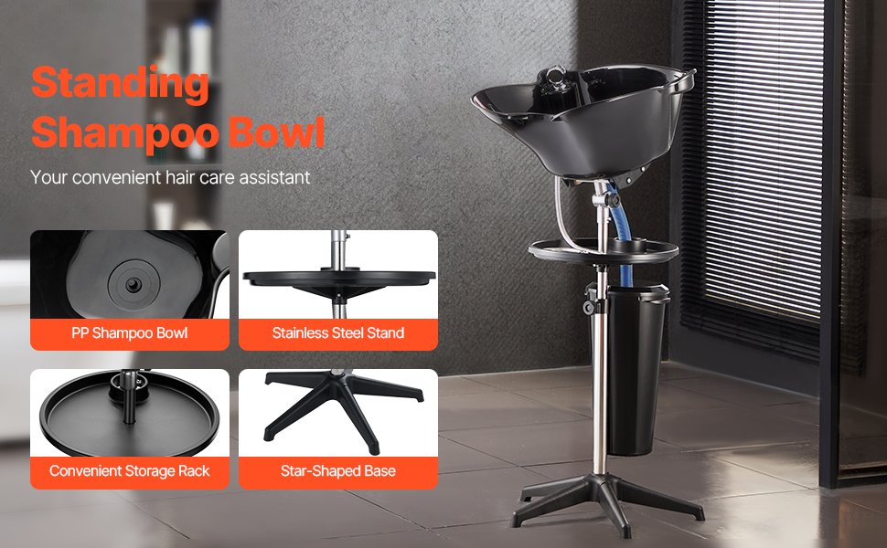 Portable Shampoo Bowl with Shower Head Bucket Drain Hose Adjustable ...