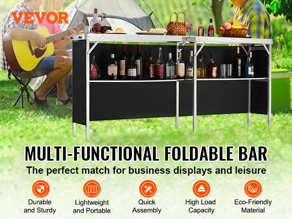 VEVOR Extra Long Folding Portable Bar Table - Tradeshow Podium Table for Indoor | VEVOR AU