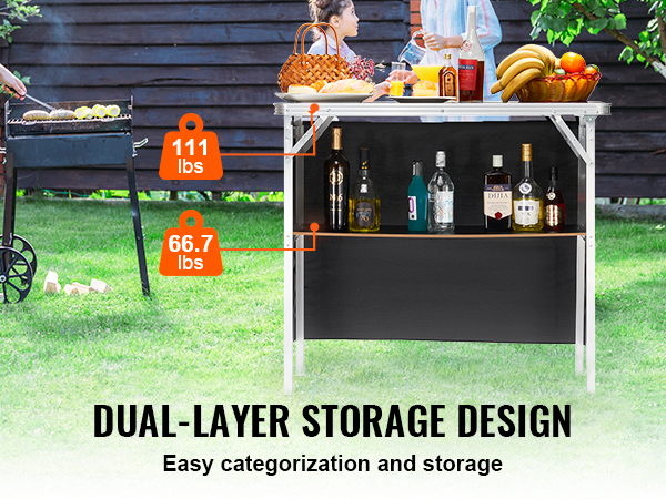 VEVOR Mostrador para stand de feria, mesa de bar plegable portátil de ...