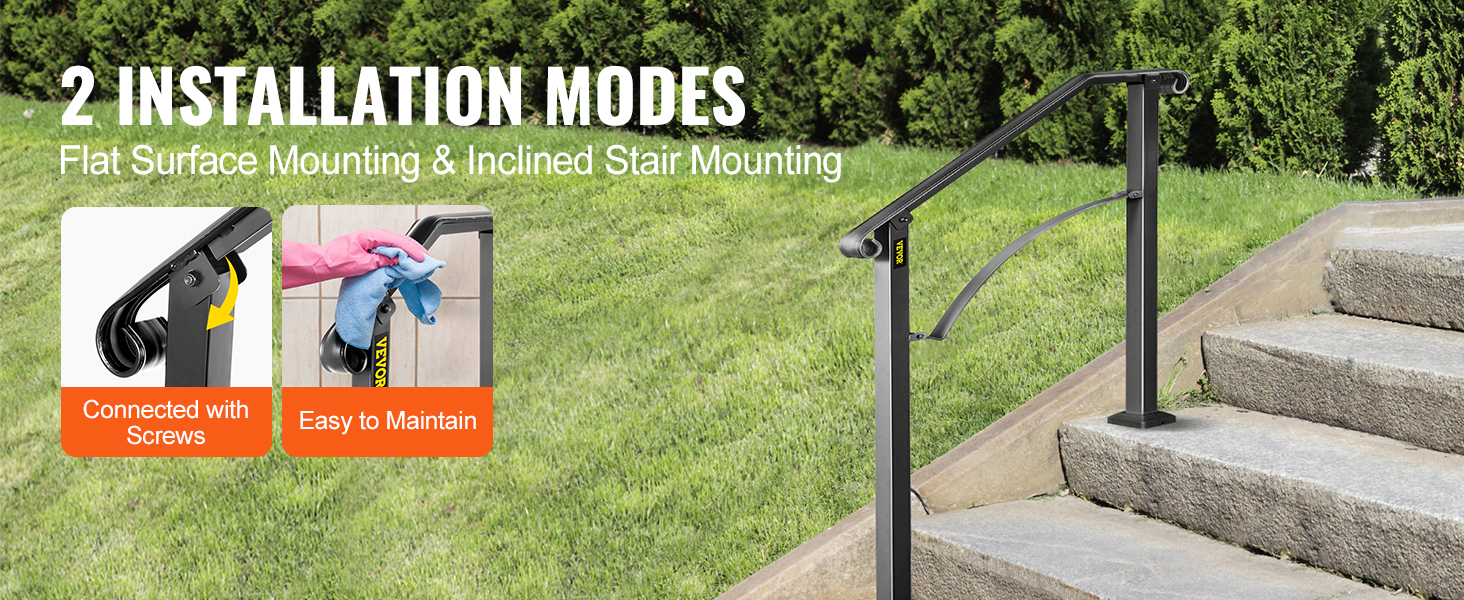 Handrail Arch #2 Fits 2 Step Matte Black | VEVOR AU