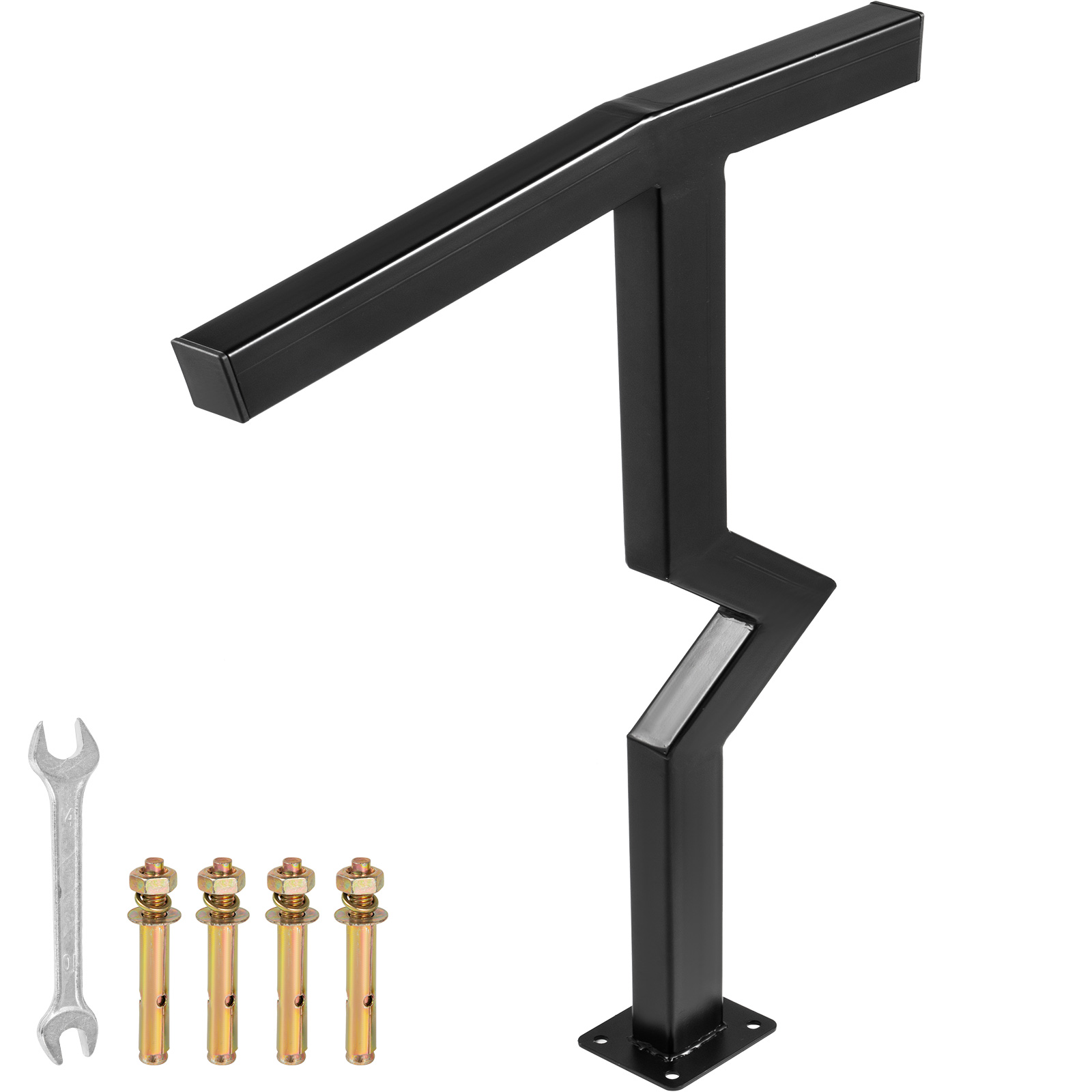 Vevor Outdoor Handrail Matte Black Safety Rail 220lbs Load Capacity For ...
