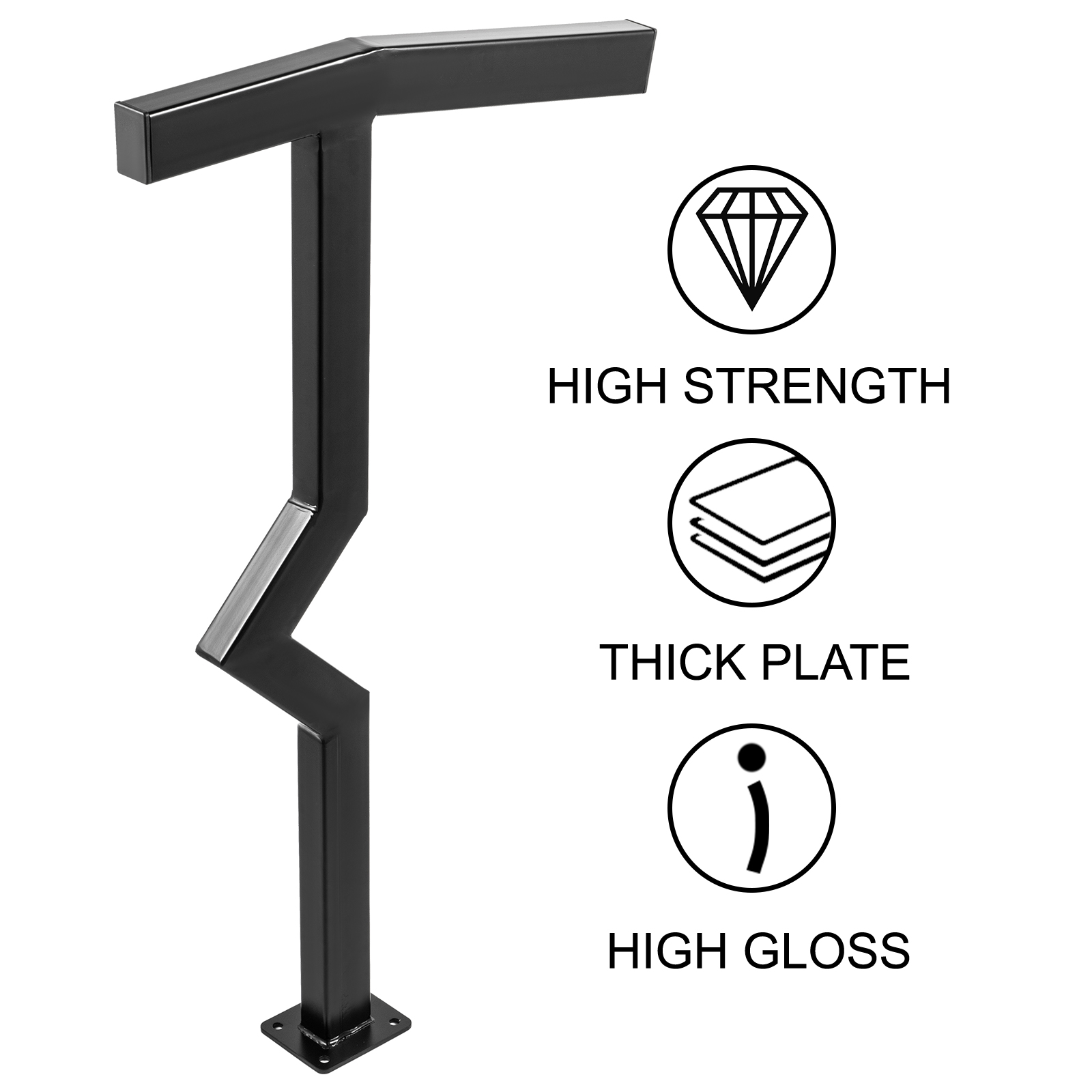 VEVOR VEVOR Outdoor Stair Railing Step Handrail Steel Rail for Outdoor ...