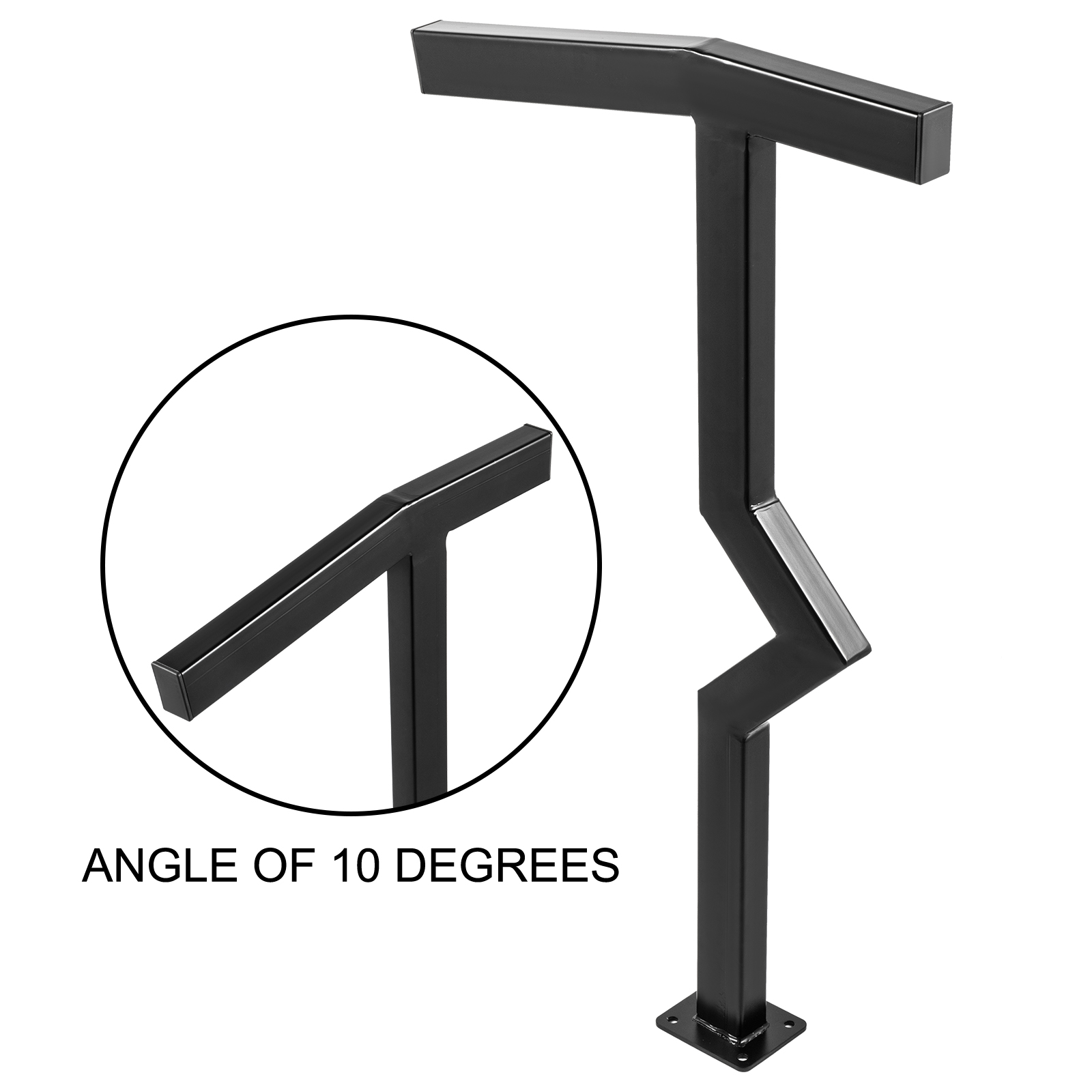 Vevor Outdoor Handrail Matte Black Safety Rail 220lbs Load Capacity For ...