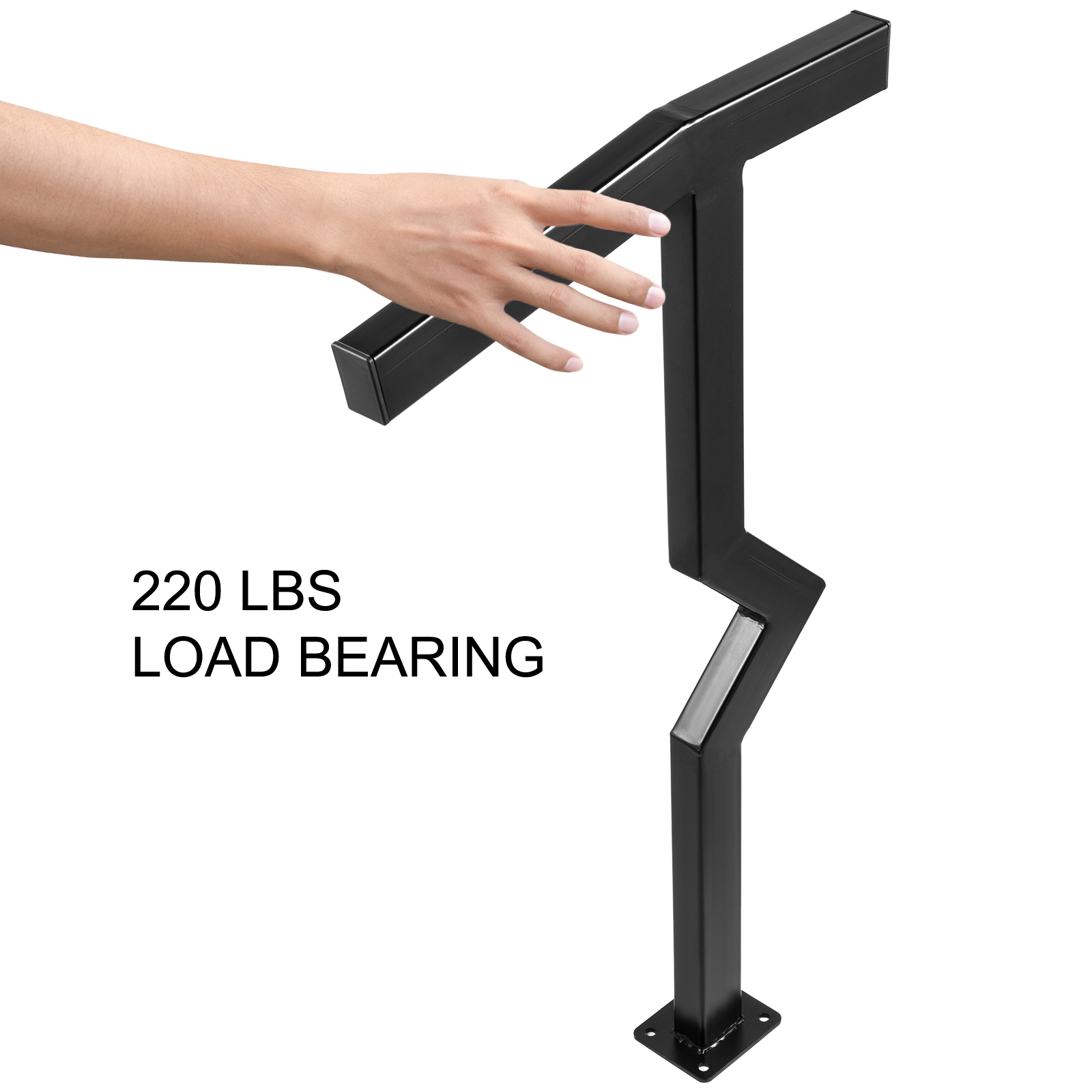 Vevor Outdoor Handrail Matte Black Safety Rail 220lbs Load Capacity For ...