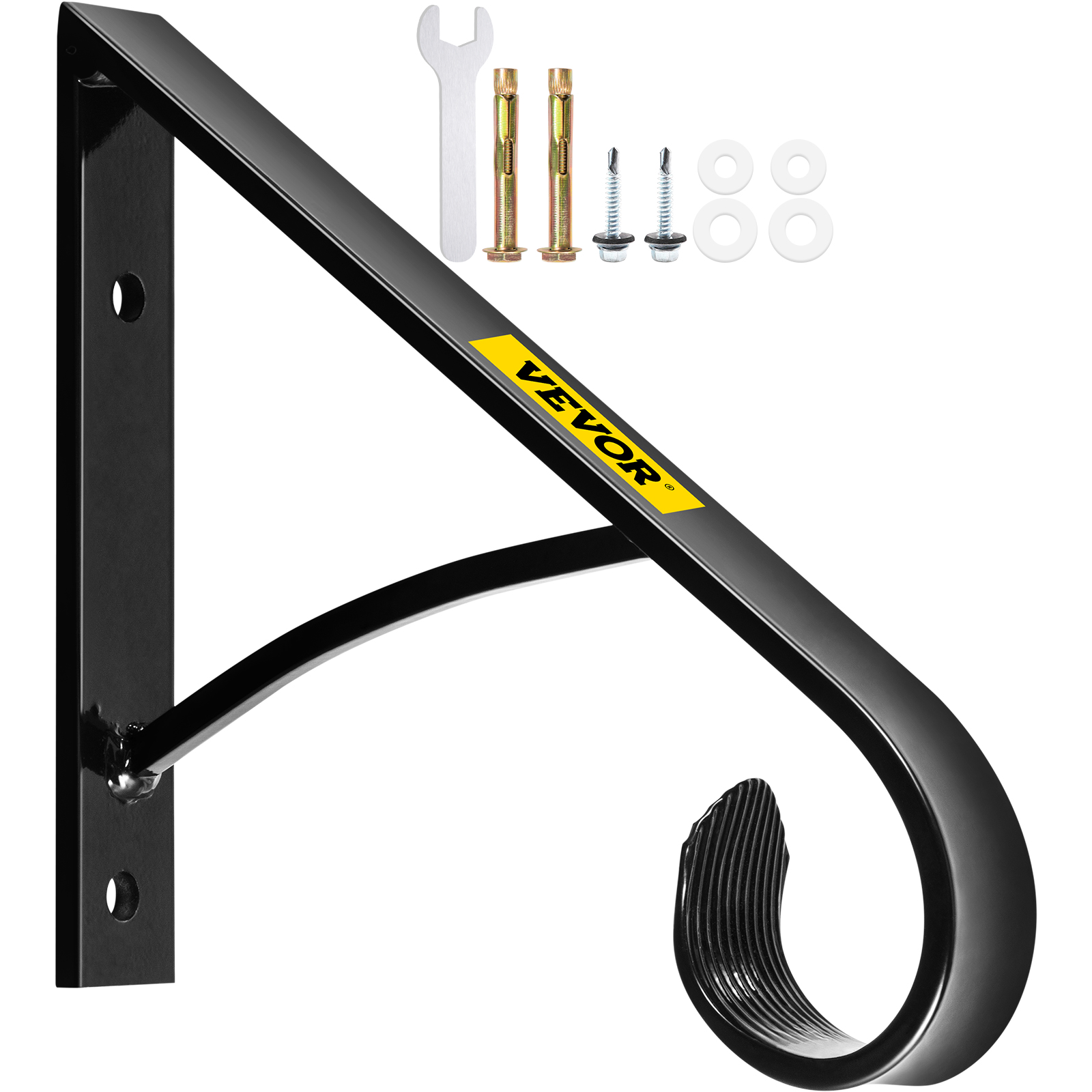VEVOR Wrought Iron Handrail, 61.7lbs Load Iron Stair Railing, 1 or 2 ...