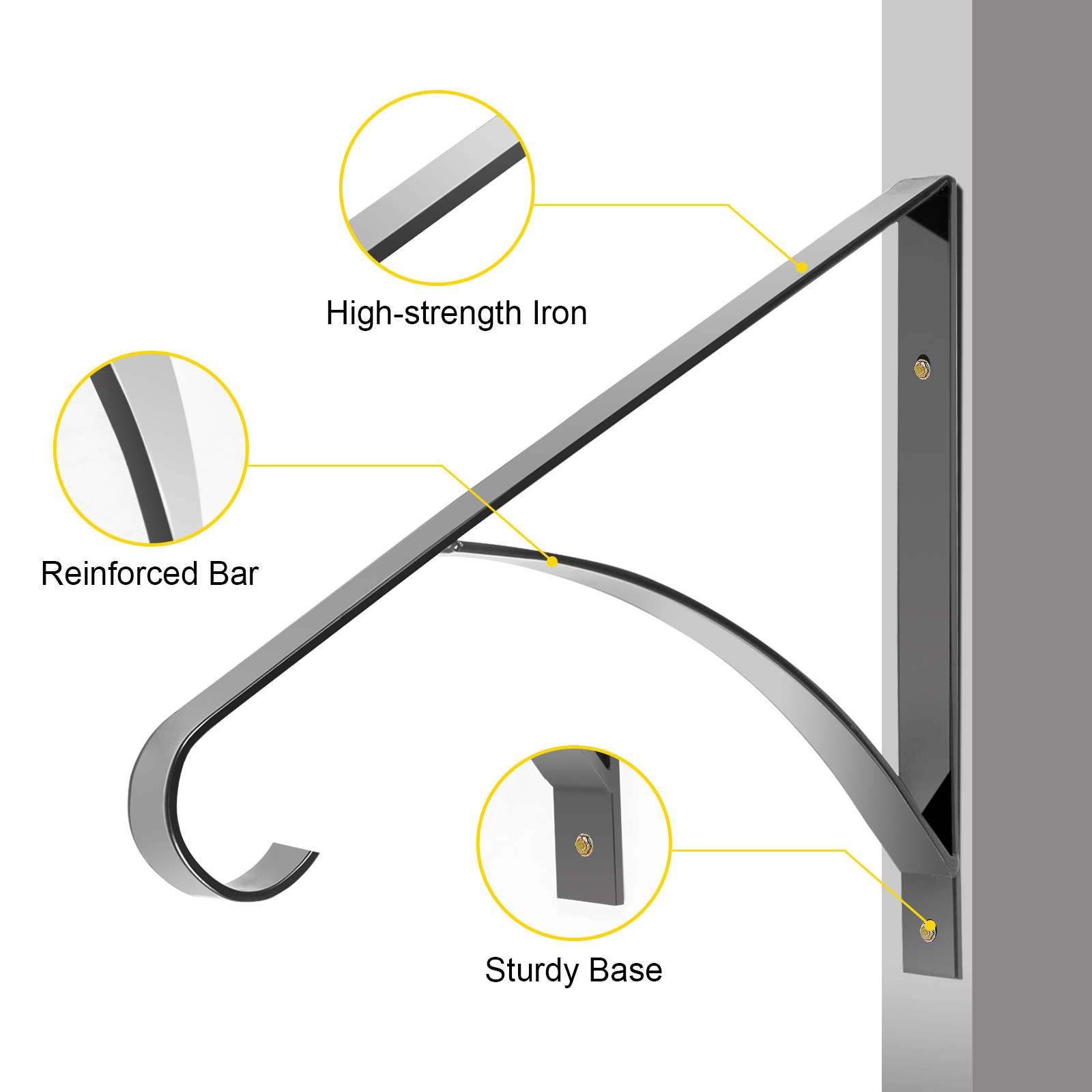 VEVOR VEVOR Wrought Iron Handrail Iron Stair Railing 61.7lbs Black ...