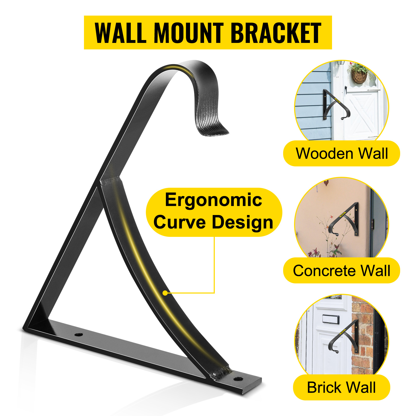 VEVOR Wrought Iron Handrail, 61.7lbs Load Iron Stair Railing, 1 or 2 ...