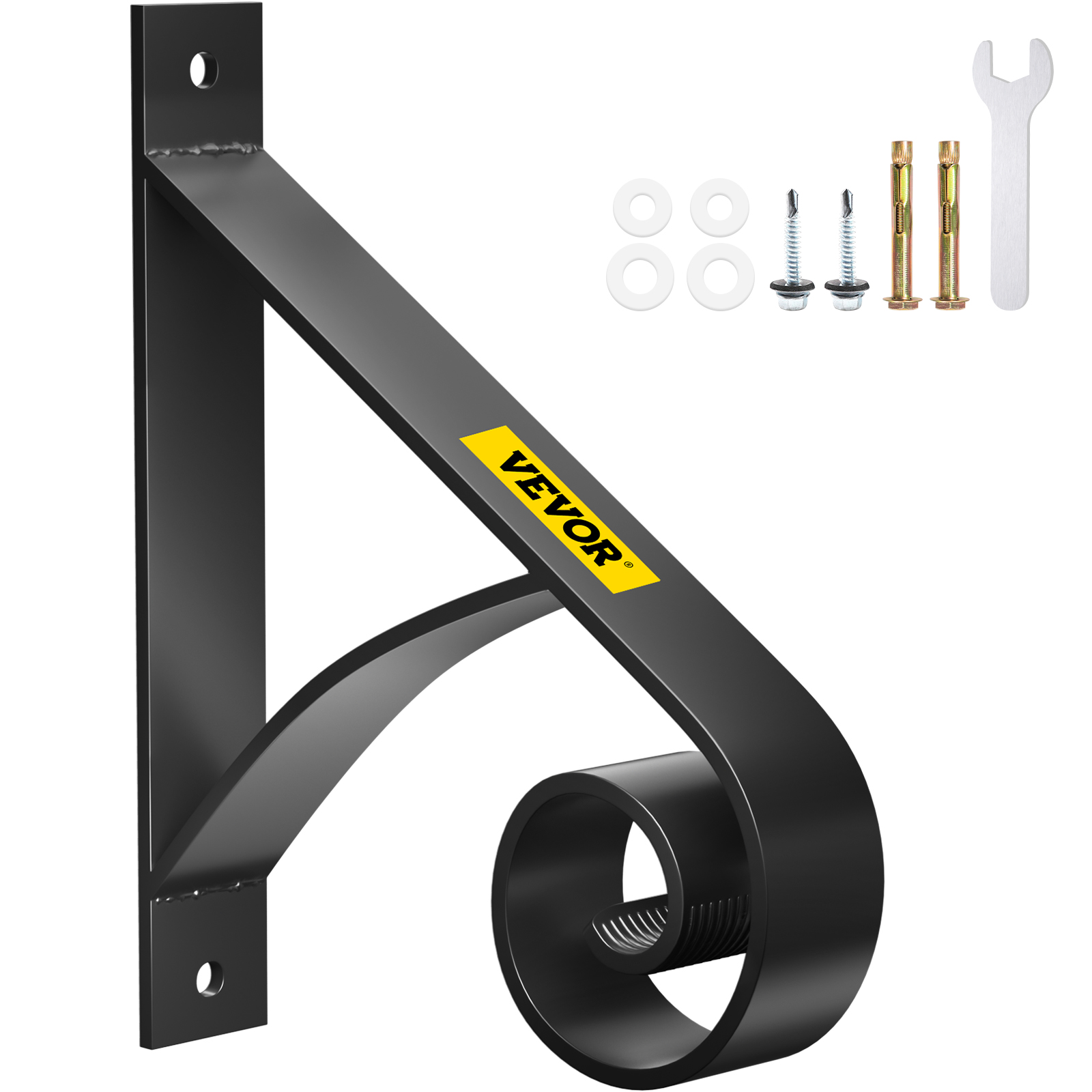 VEVOR Wrought Iron Handrail, 61.7lbs Load Iron Stair Railing, 1 or 2 ...