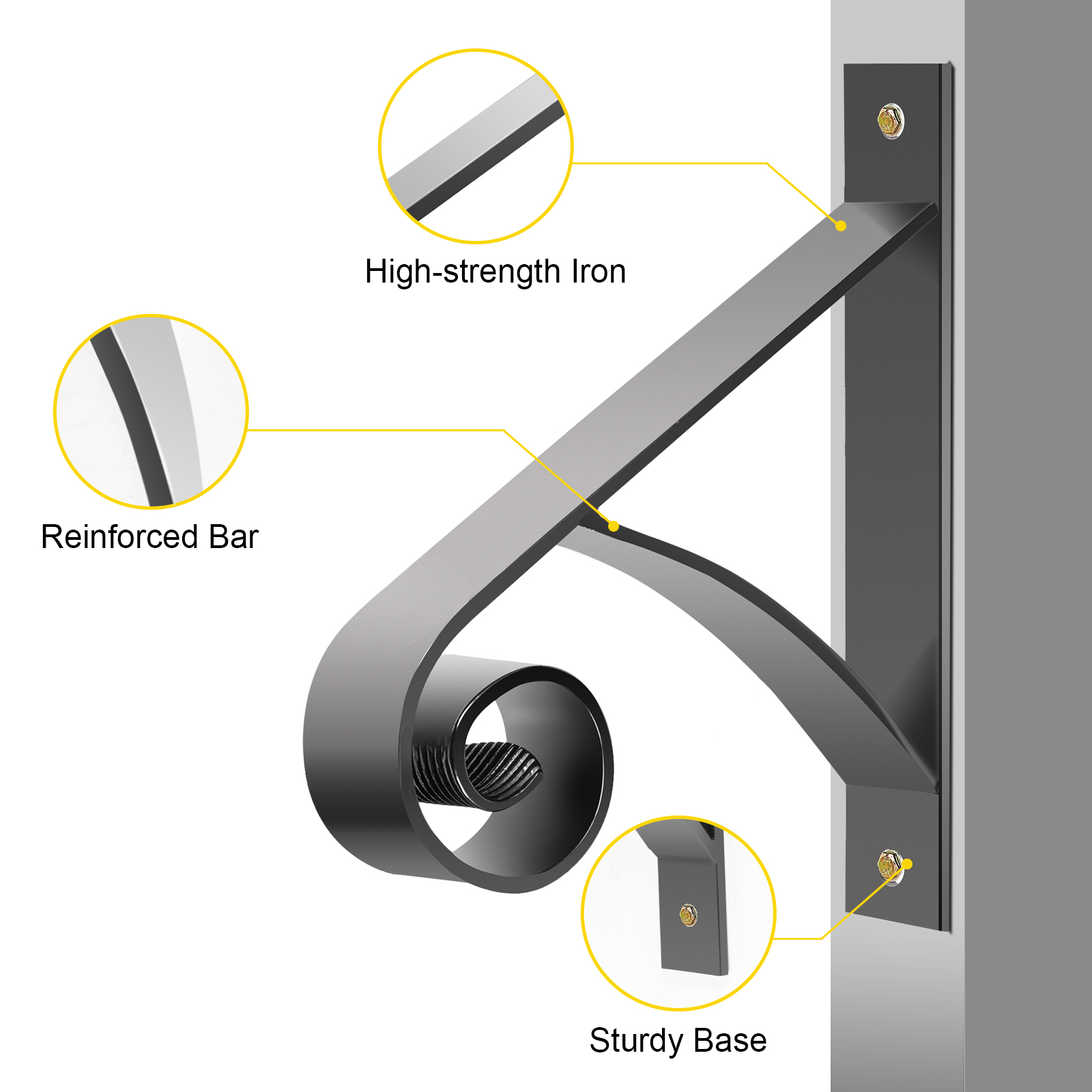 VEVOR VEVOR Handrail for Outdoor Steps Wrought Iron Handrail 12 x 12 ...