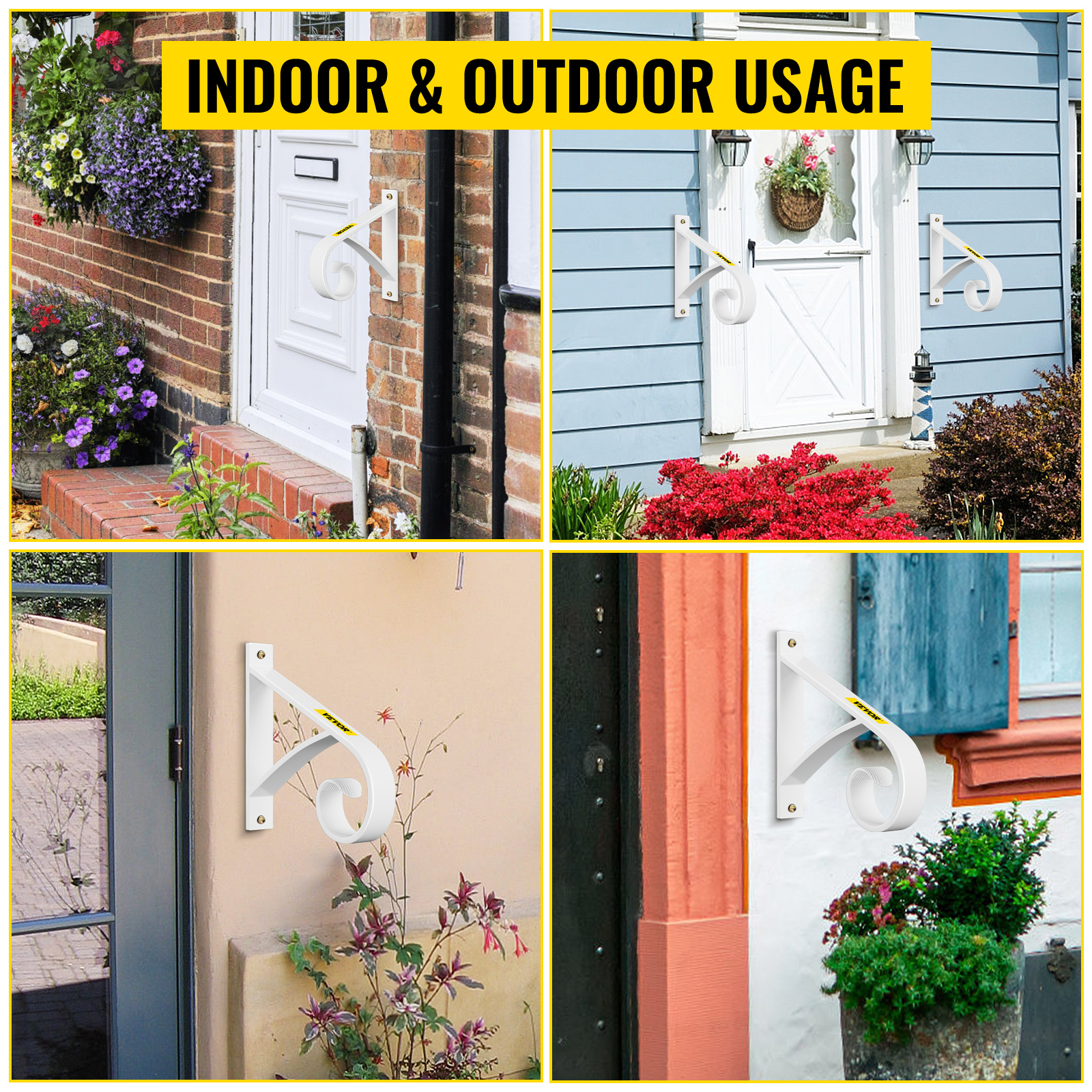 VEVOR Wrought Iron Handrail, 61.7lbs Load Iron Stair Railing, 1 or 2 ...