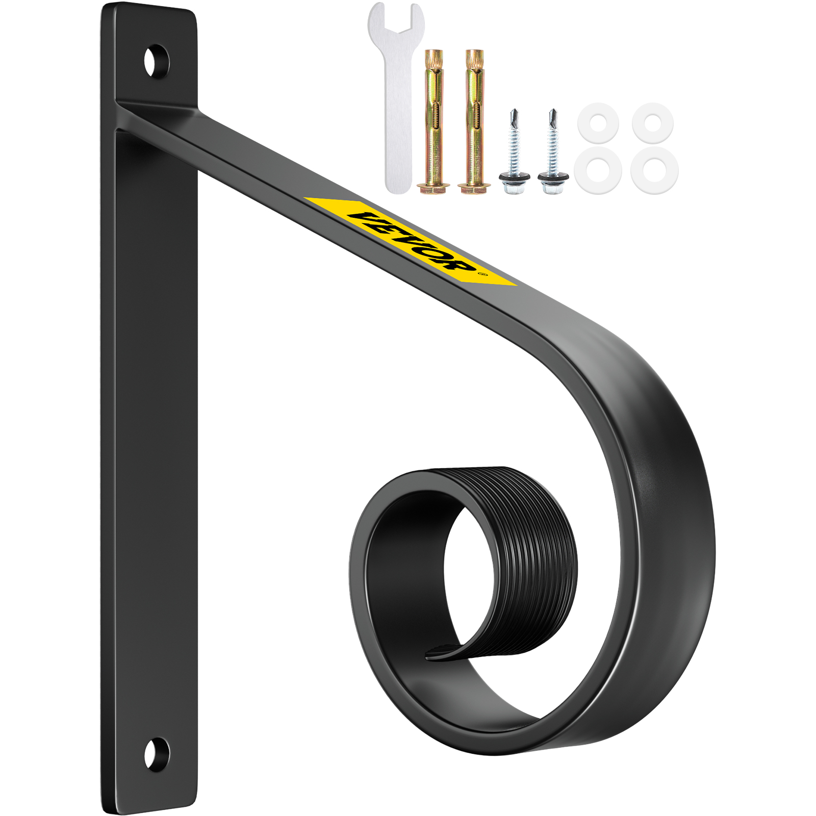 VEVOR Wrought Iron Handrail Wall Mounted Hand Railing, Black | VEVOR US