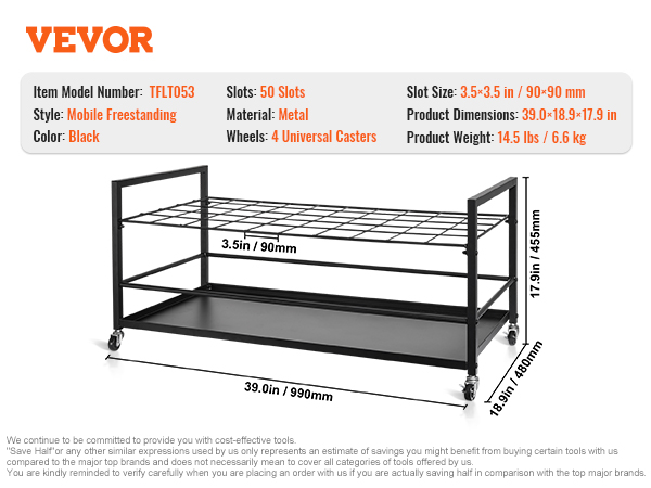 VEVOR Blueprint Storage Rack 50 Slots Mobile Roll File Holder for ...