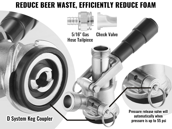 VEVOR Kegerator Tower Kit, Single Tap Beer Conversion Kit, Stainless ...