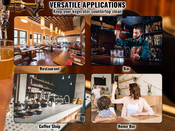 VEVOR Kegerator Beer Drip Tray, 304 Stainless Steel Keg Drip Trays with ...