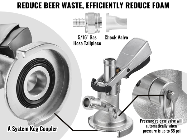 VEVOR Single Tap Kegerator Tower Kit Kegerator Beer Tower & A-System ...