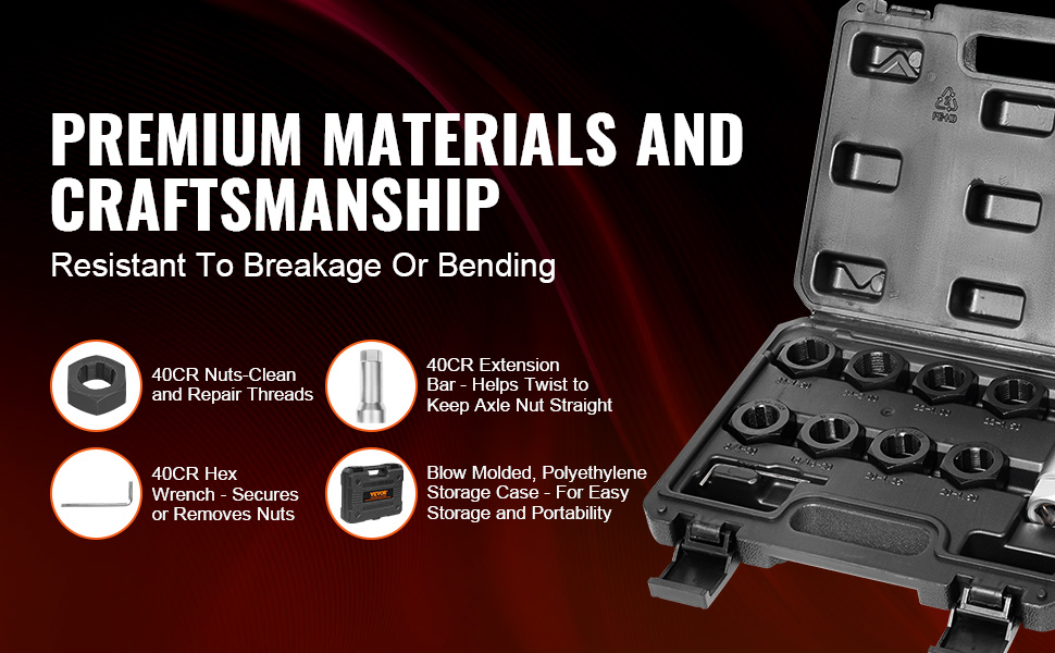 VEVOR 10PCS Axle Spindle Thread Chaser Set Metric M20 M22 M24 UNF 13/16 ...