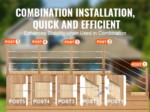 VEVOR 122 Pack Cable Railing Swage Threaded Stud Tension End Fitting ...