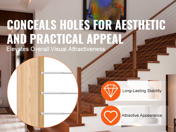 VEVOR 122 Pack Cable Railing Swage Threaded Stud Tension End Fitting ...