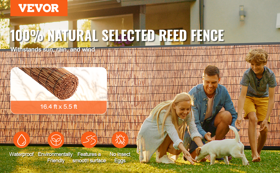 VEVOR Reed Fence Backyard Landscaping Privacy Blind Fencing Screen 16.4 ...