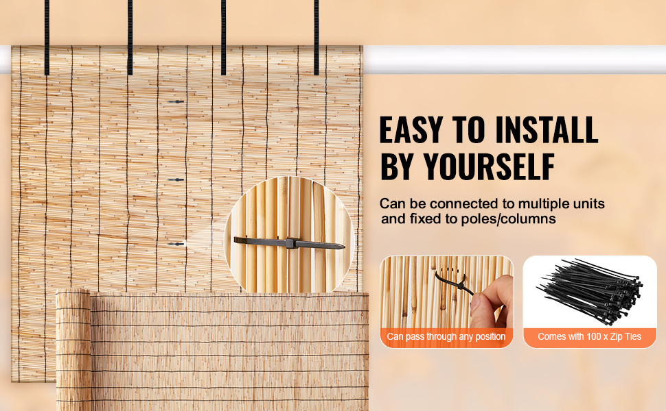 VEVOR 2-Pack Reed Fence Landscaping Privacy Blind Fencing Screen 16.4 ...