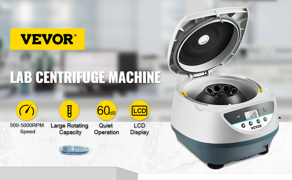 VEVOR Blood Centrifuge Lab Beauty Benchtop Centrifuges 500-5000RPM 6x15 ml Rotor | VEVOR AU