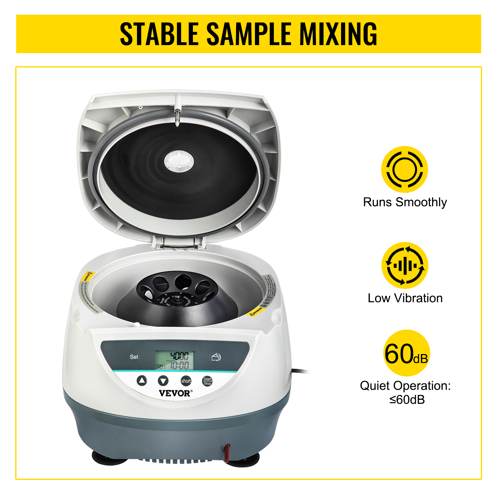 VEVOR Lab Benchtop Centrifuge, 8 x 15mL 500-5000 RPM LCD Centrifuge 10s-99min Desktop Centrifuge ...