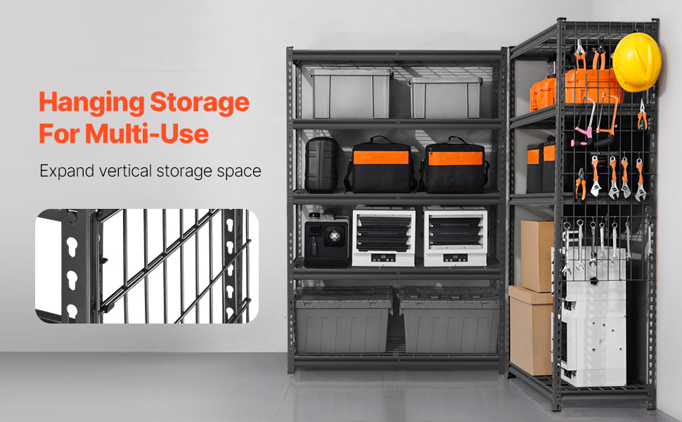 Storage Shelves 5 Tier Adjustable Heavy Duty Garage Shelving Units 2500 ...