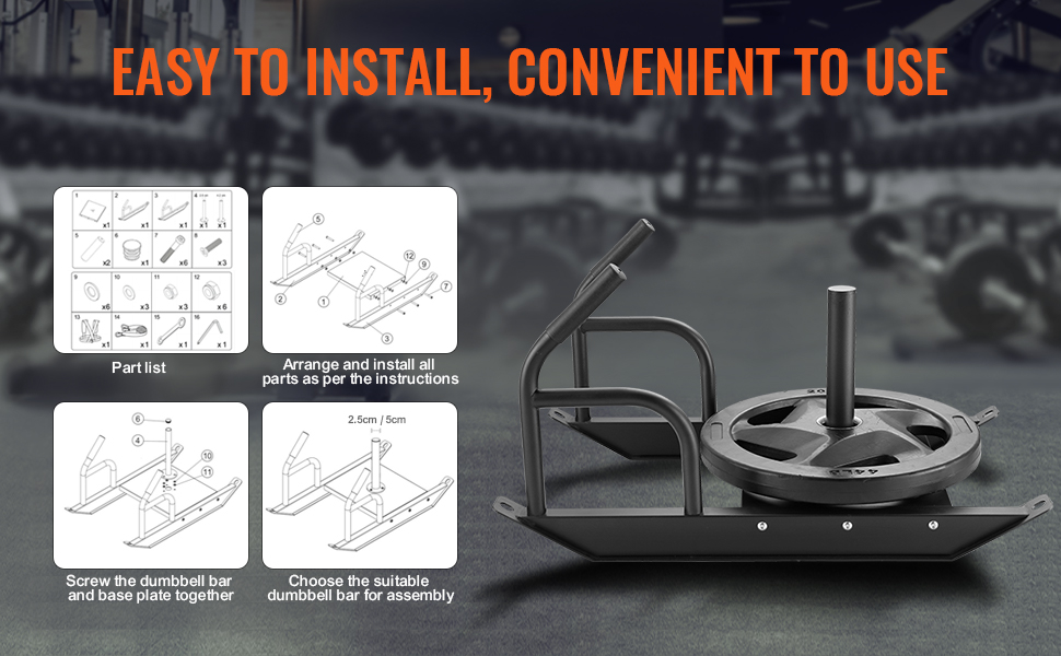 VEVOR Weight Training Pull Sled, Fitness Strength Speed Training Sled ...