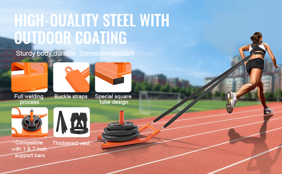 VEVOR Weight Training Pull Sled, Fitness Strength Speed Training Sled ...