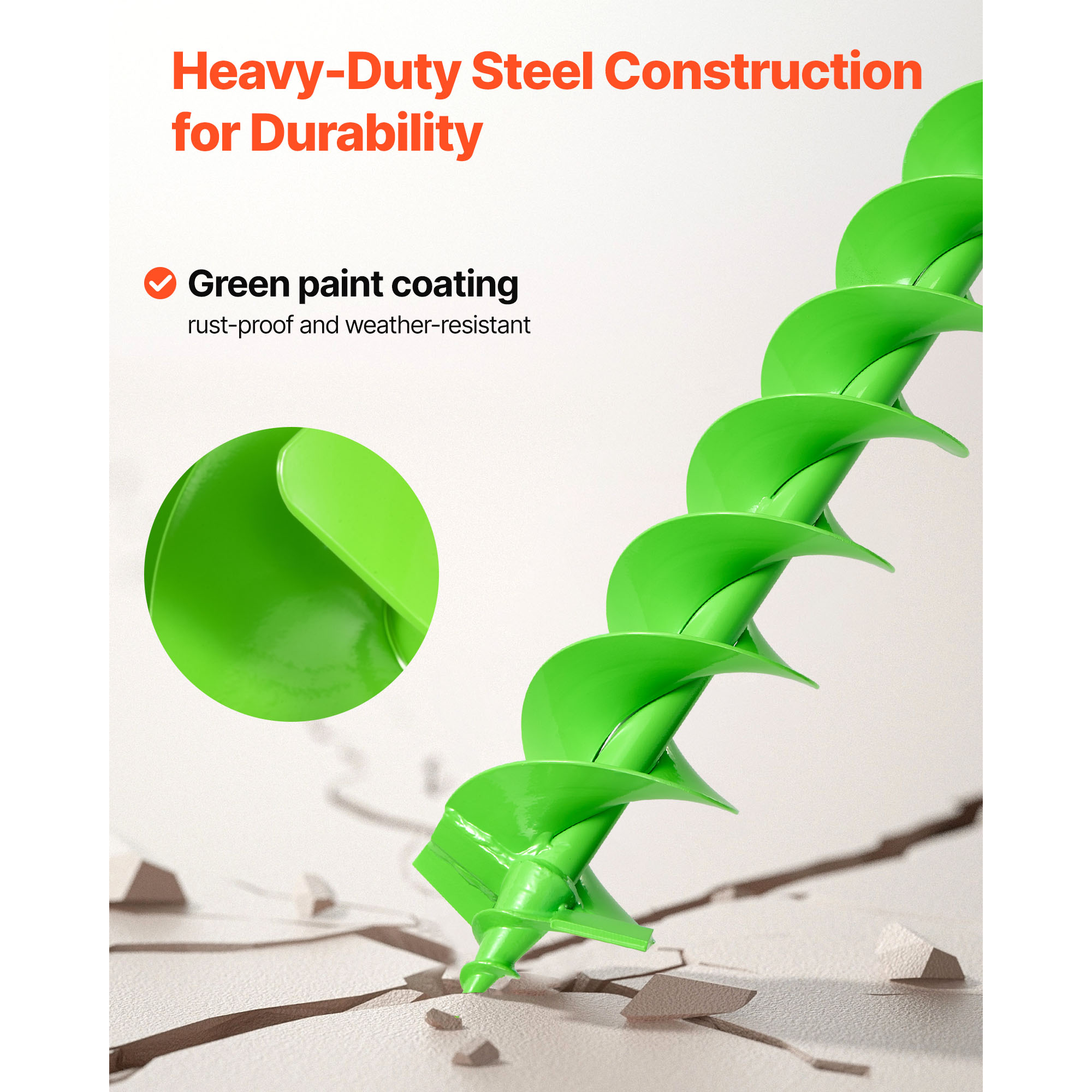 Mophorn Auger Drill Bit for Planting, Ø4.72" x 31.1" Spiral Design ...