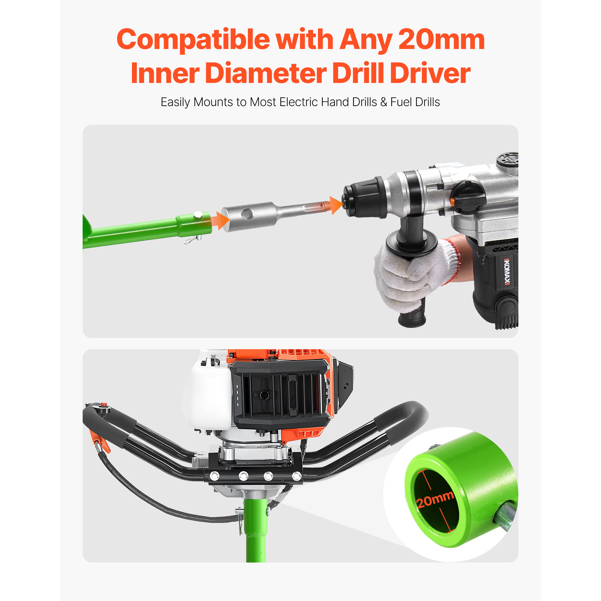 Mophorn Auger Drill Bit for Planting, Ø4.72" x 31.1" Spiral Design ...