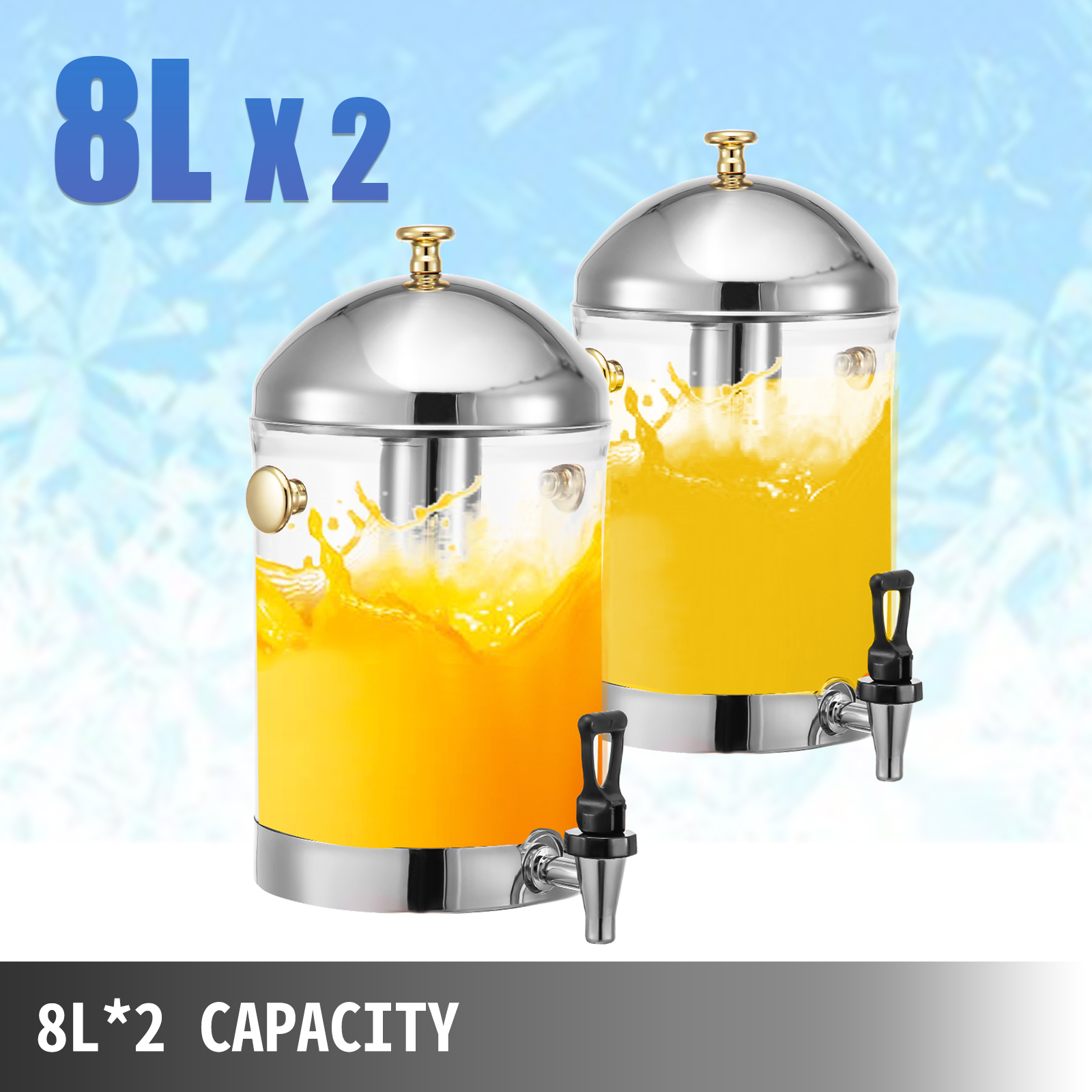 Vevor Juice Dispenser Commercial Juice Dispenser 8l X 2 Hotel Beverage ...